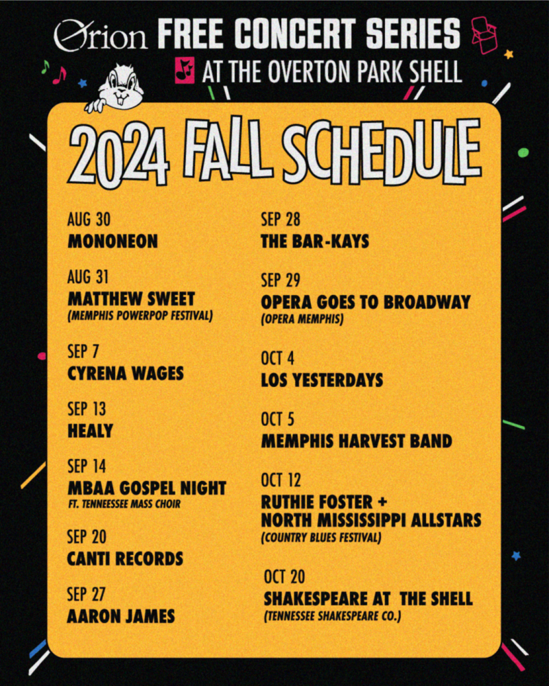 Overton Park Shell 2024 Summer and Fall Concert Lineup